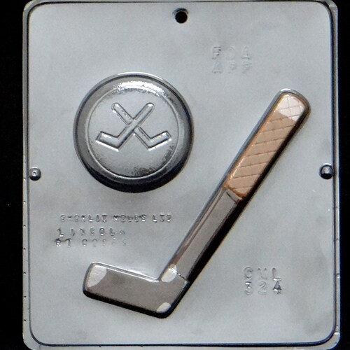 Solid Chocolate Hockey Stick and Hockey Puck | Etsy