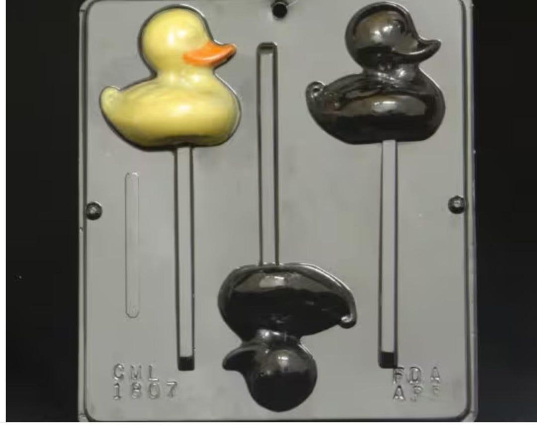 Duck ( Rubber Duckie ) Lollipop Chocolate Candy Mold Easter 1807 - Etsy