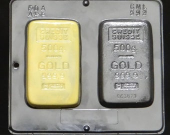 GOLD BAR MOLD, Fine Gold 999.9 Fondant Mold, Golden Nugget Chocolate ...