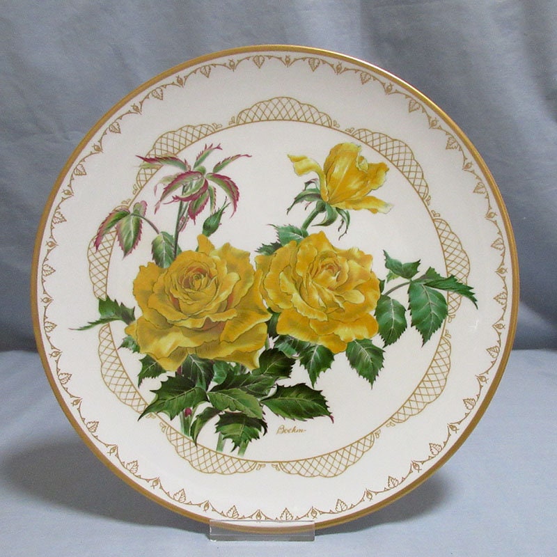 Collectible Plates Service Plate E M Boehm Roses of Excellence ...