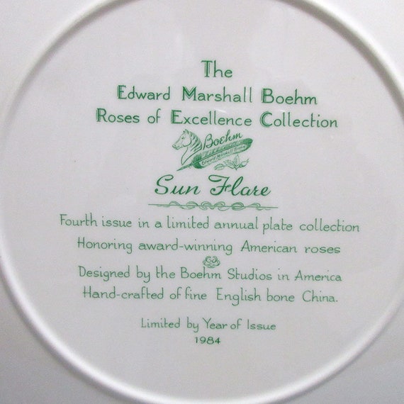 Collectible Plates Service Plate E M Boehm Roses of Excellence ...