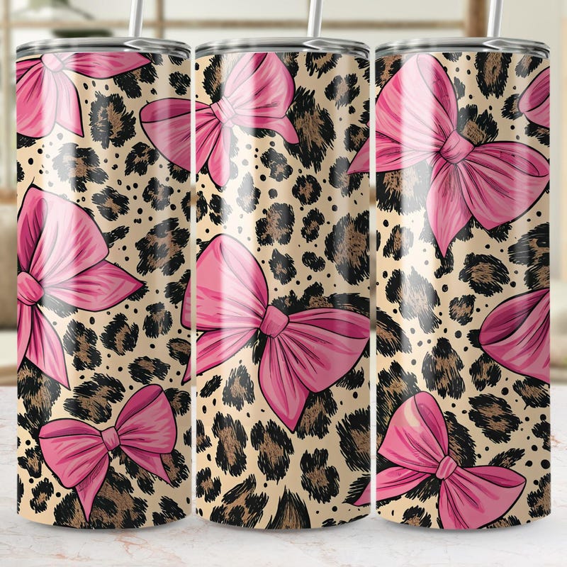 Pink Cheetah Bow Prints - Etsy