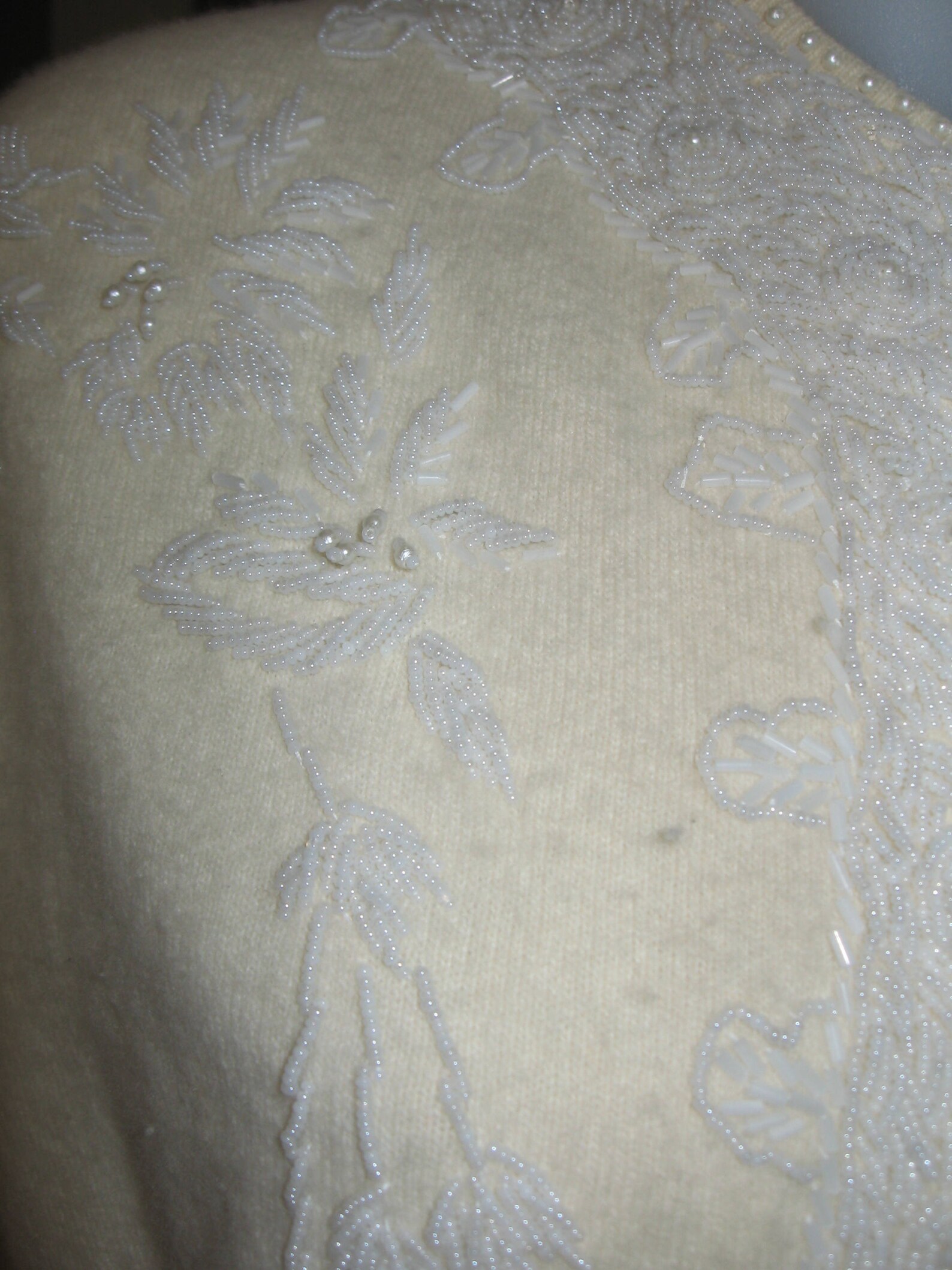 Cream Colored Beaded Wool Sweater 1960's Approximately a Small - Etsy