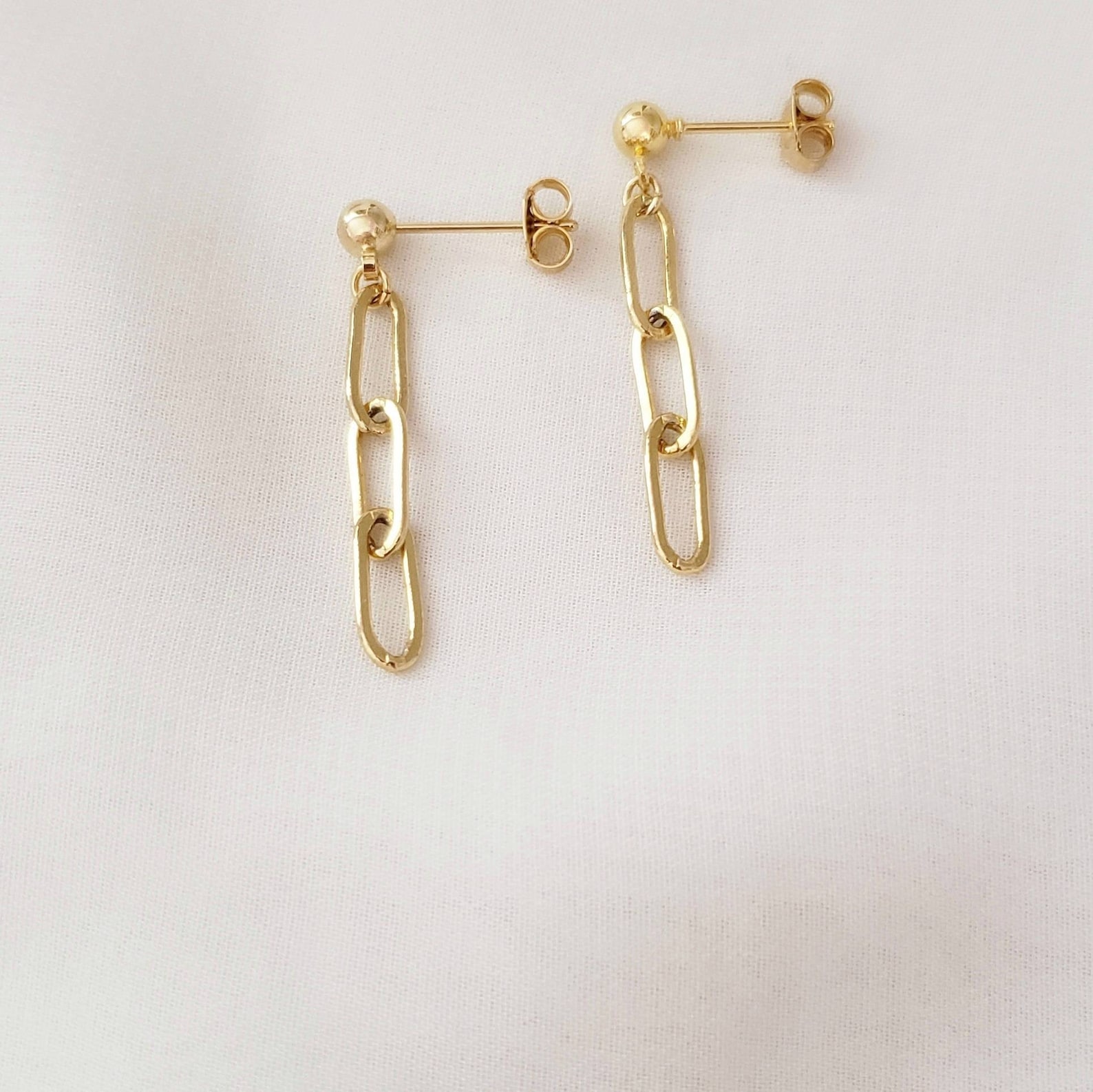 Link Earrings Gold Link Earrings Link Chain Earrings - Etsy