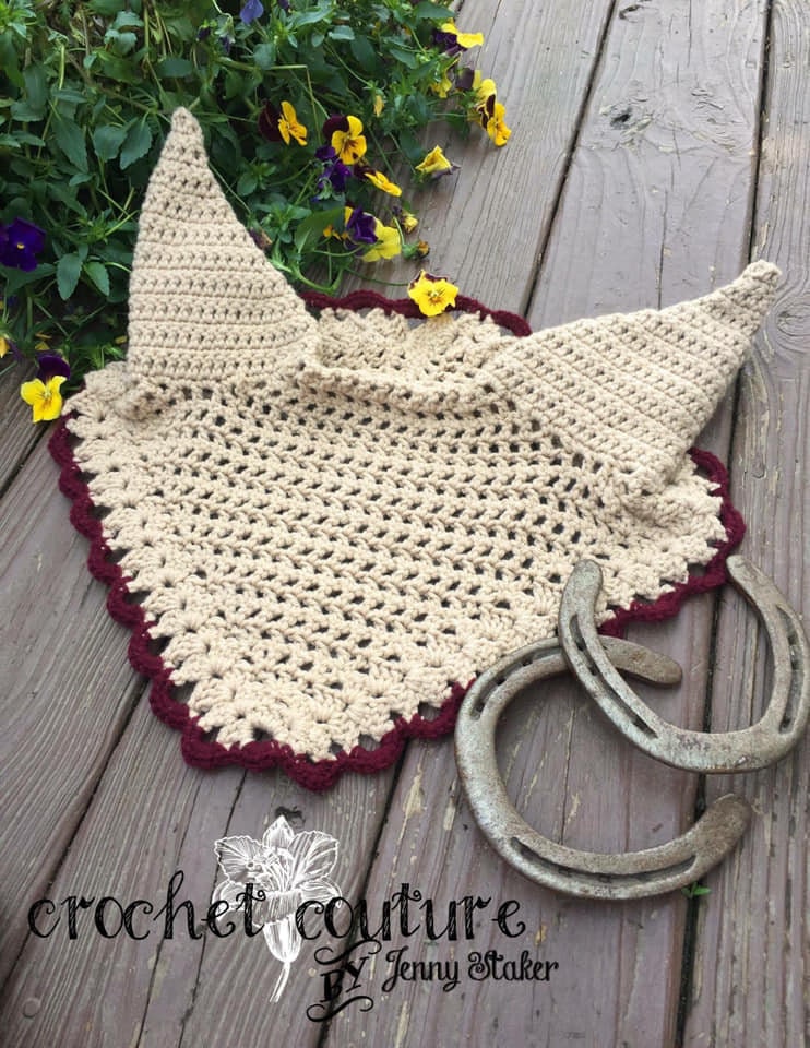 Scalloped Fly Bonnet PATTERN Crochet Horse Bonnet Horse | Etsy