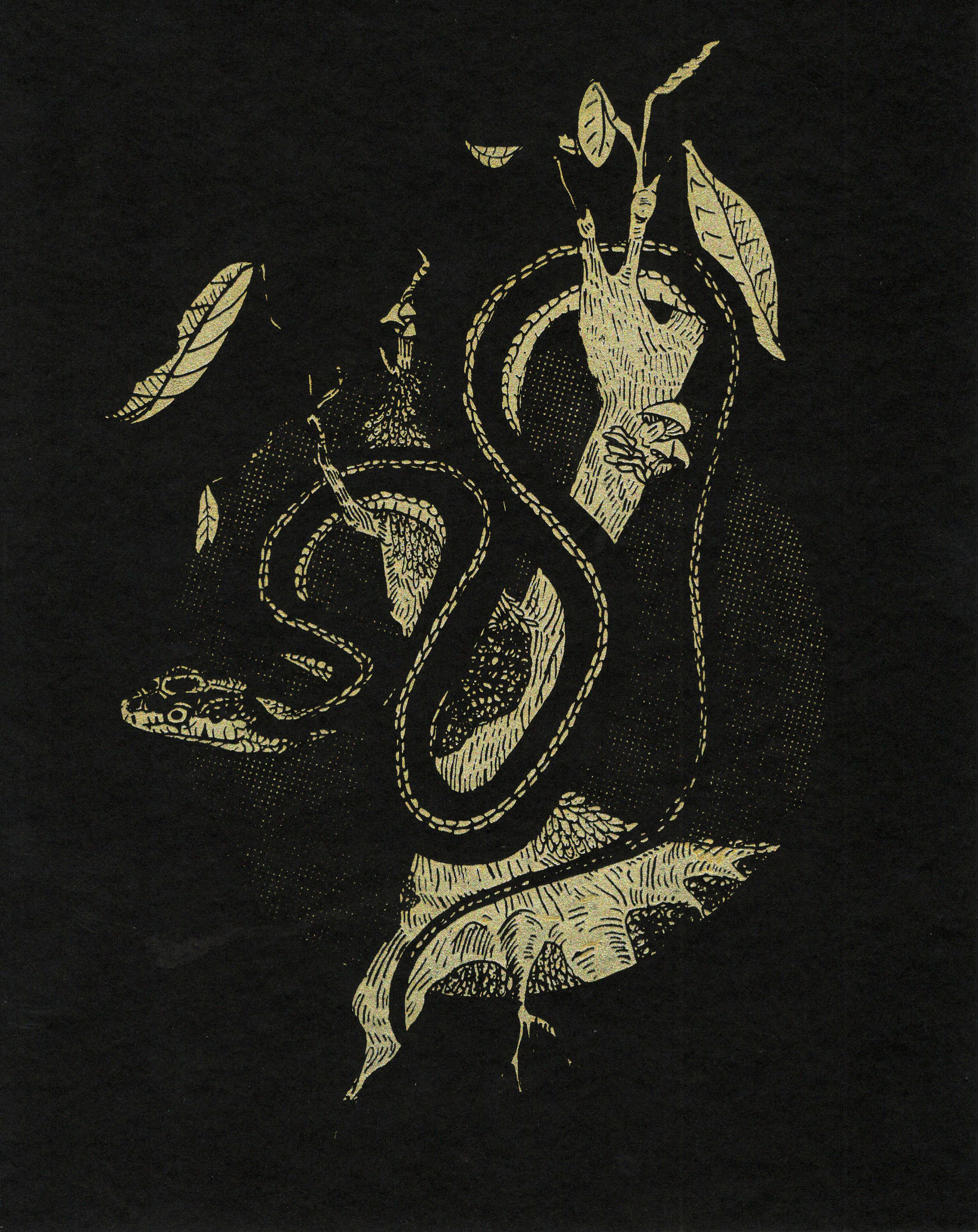 Tangled Ribbon, Garter Snake Screenprint - Etsy