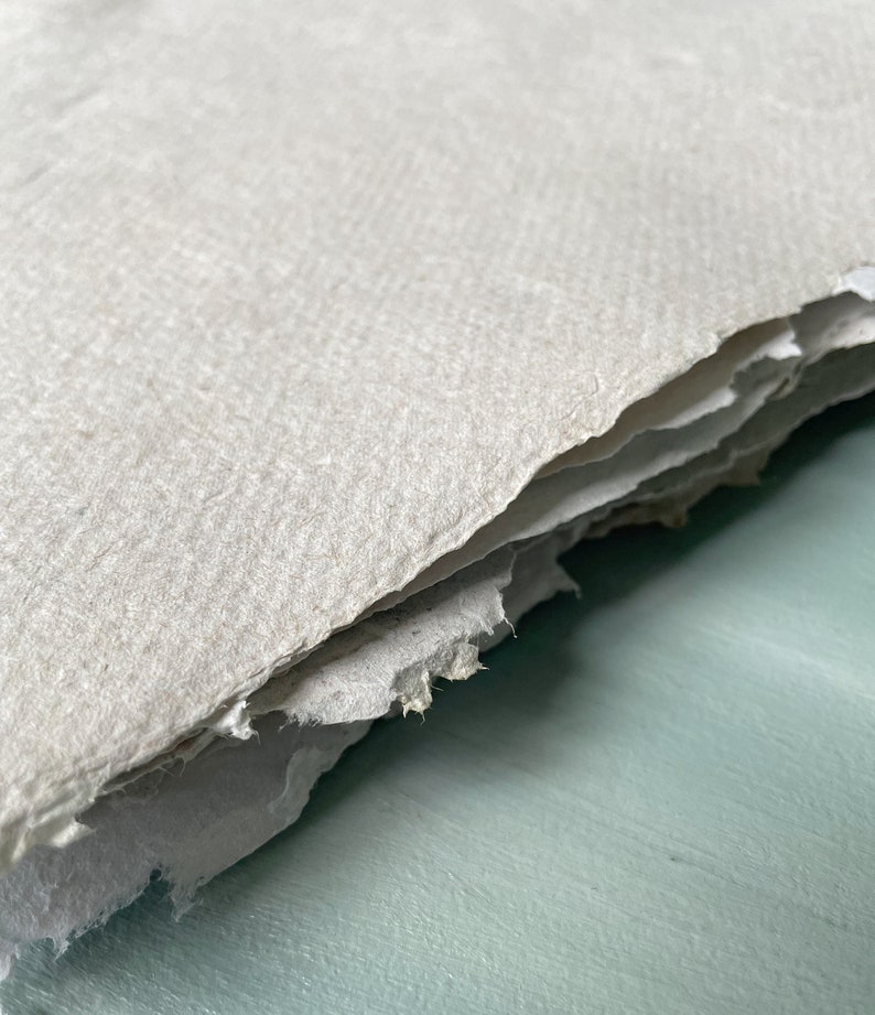 Rustic Handmade Papers, 10 Pieces, Deckle Edged Papers, Recycled, Rough ...
