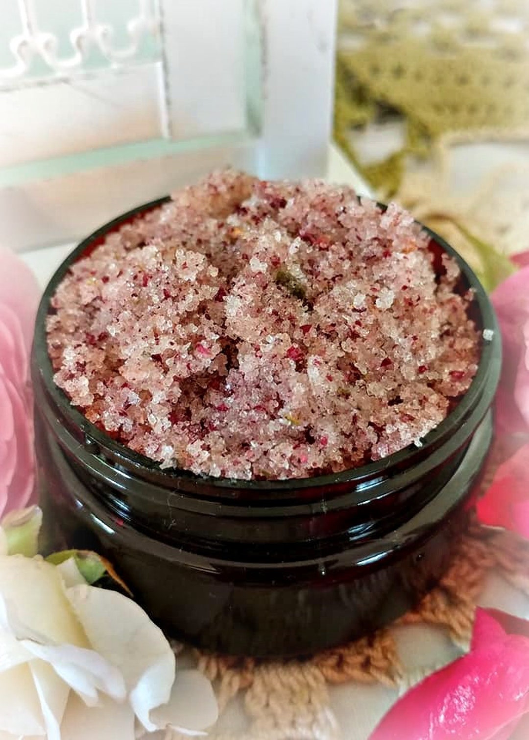 Organic Rose Petal Scrub, All Natural Real Rose Skin Scrub With Rose ...