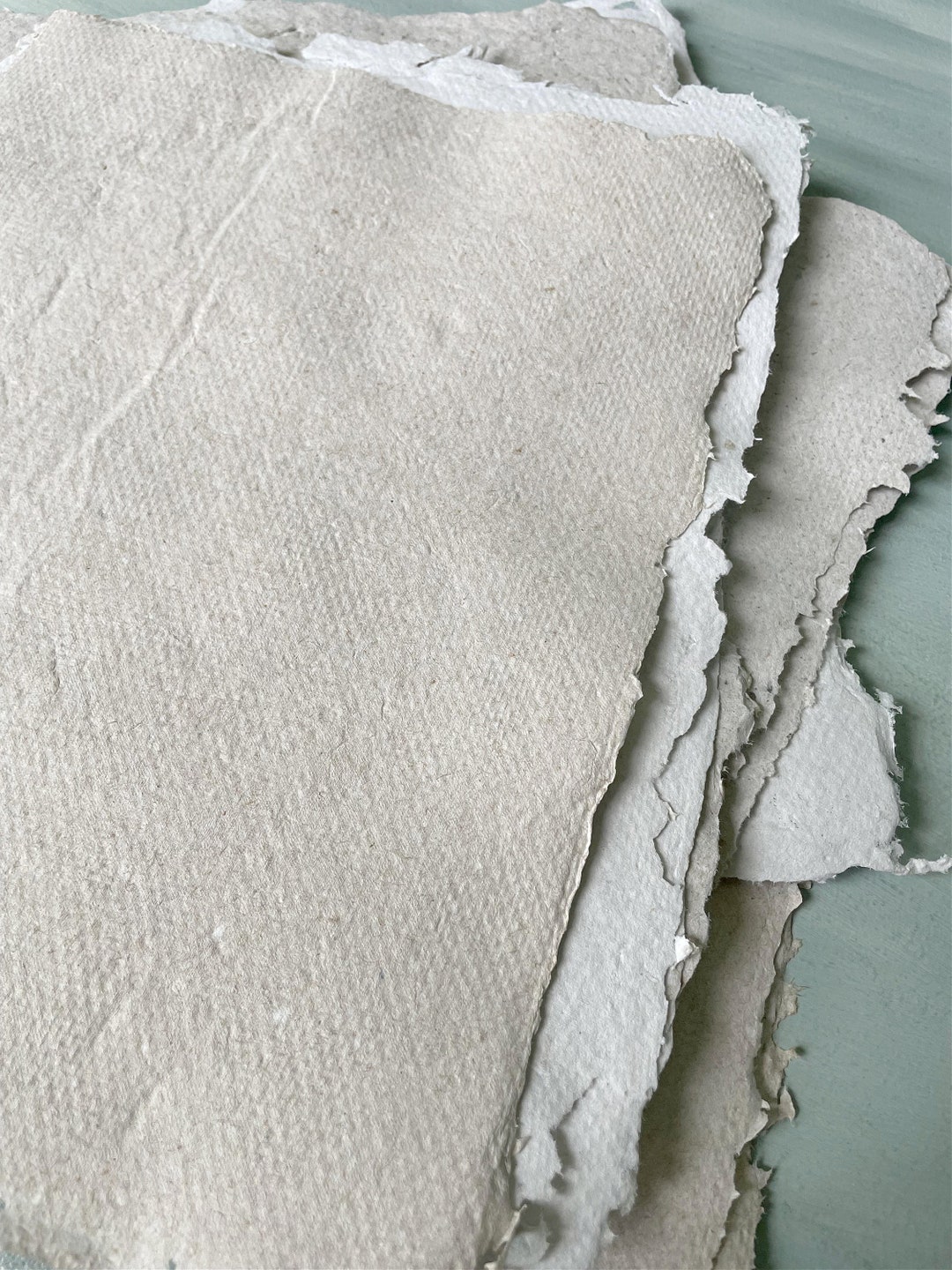 Rustic Handmade Papers, 10 Pieces, Deckle Edged Papers, Recycled, Rough ...
