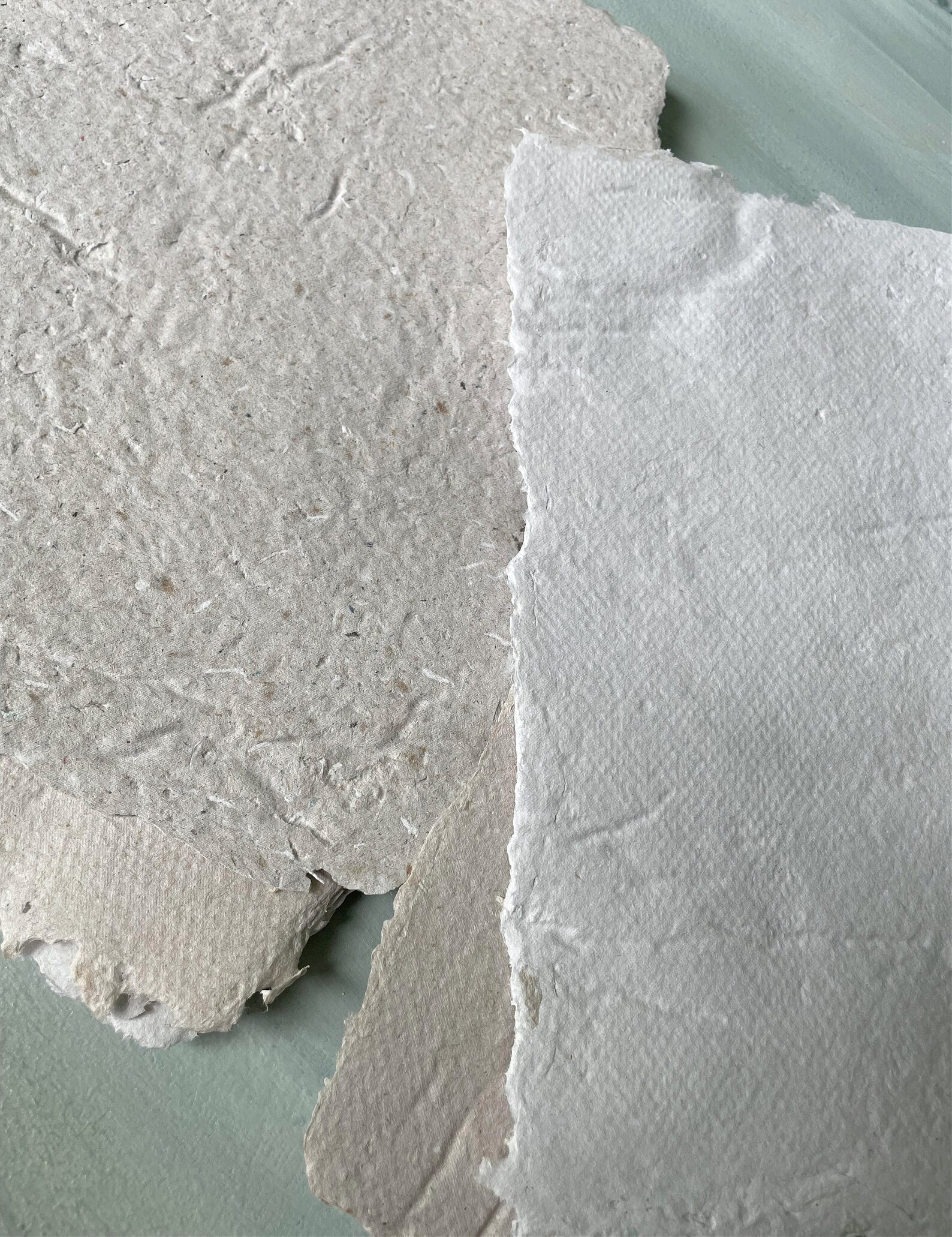 Rustic Handmade Papers, 10 Pieces, Deckle Edged Papers, Recycled, Rough ...