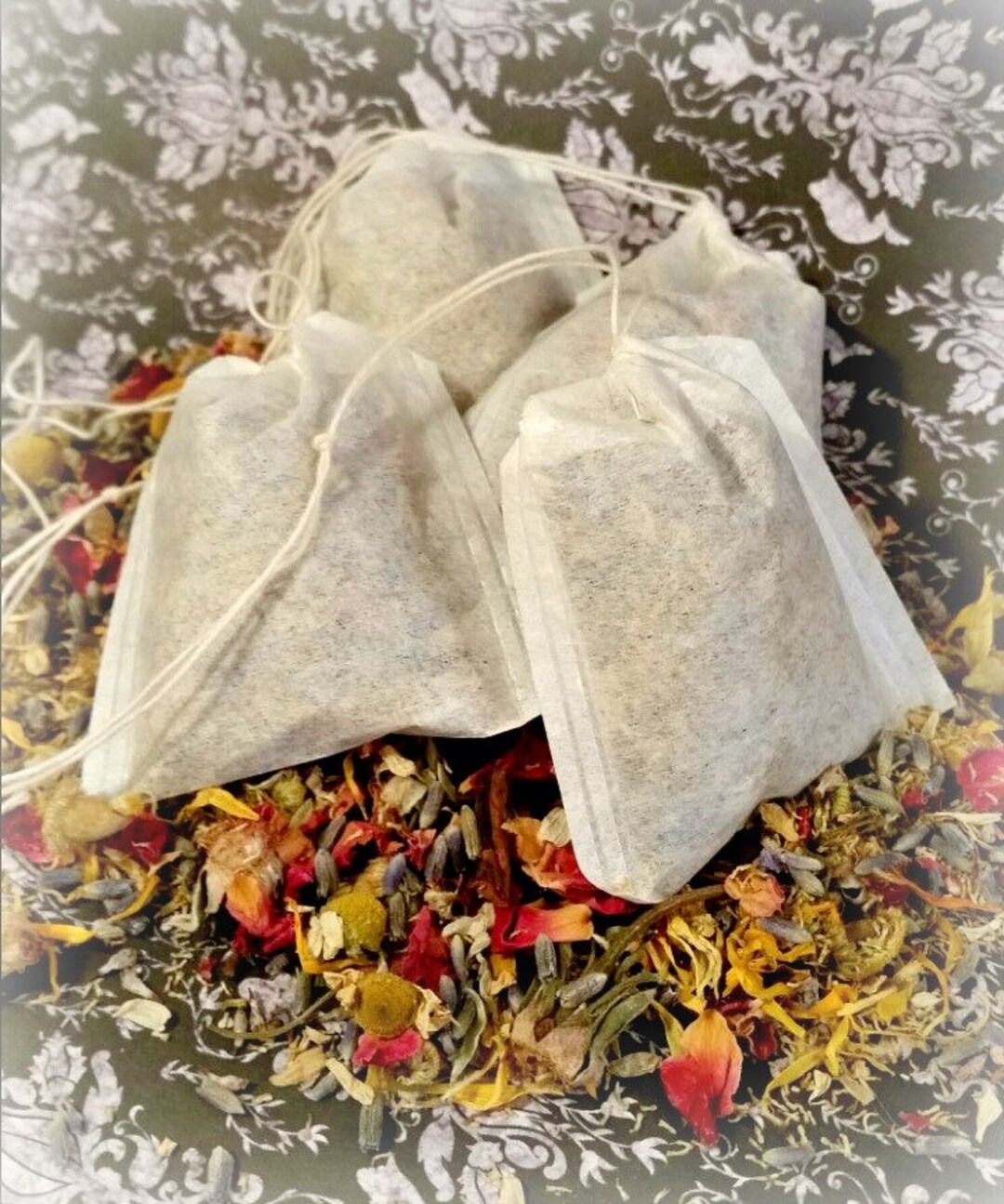 Herbal Bath Tea ~ Floral Blend ~ 12 Count Tea Bags / Herbal Soaking ...
