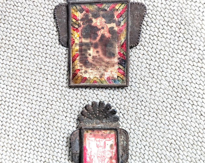 Antique Mexican Ex Votos Nichos Tin Religious Catholic Faith Art Jesus ...