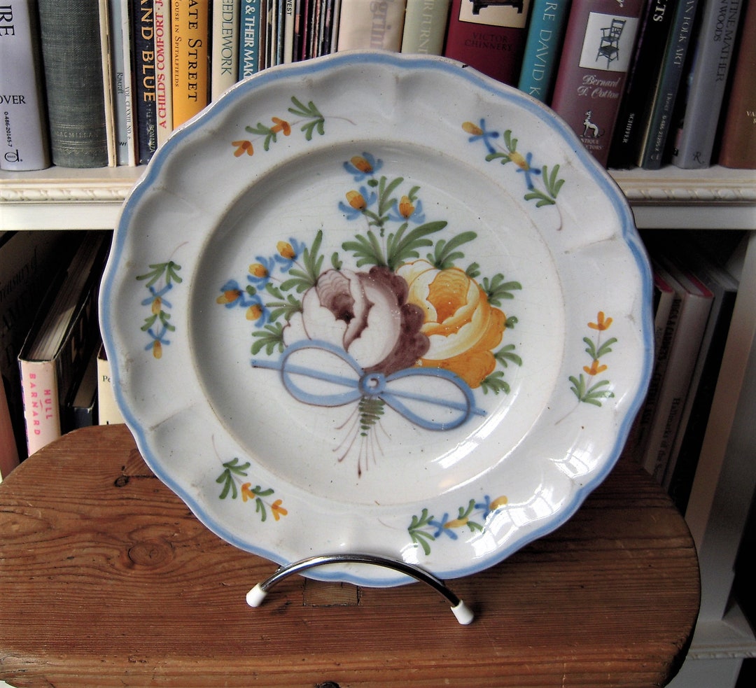 Antique French Pottery Faience Plate 1800's Exceptional! French Decor ...