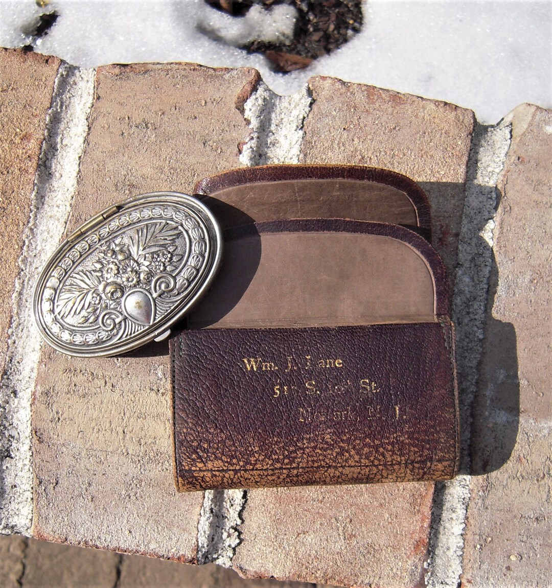 Two Antique Leather Change Coin Purses With One Name William J. Lane ...