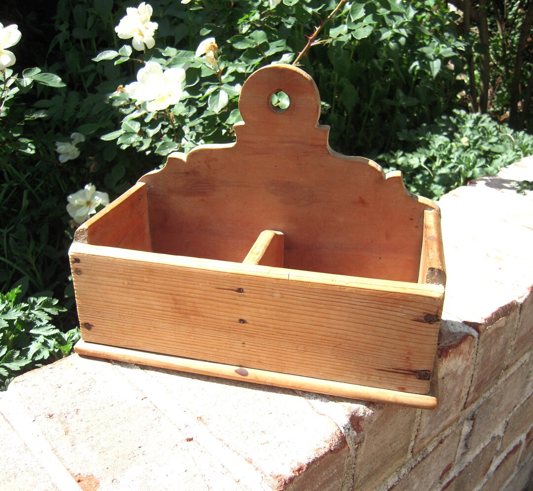 Antique French Salt Box Wooden Country Farmhouse Kitchen Treen Ware ...