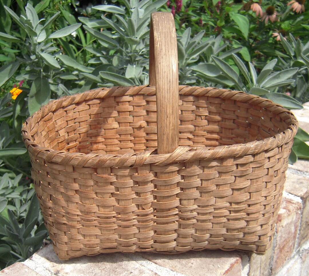 Antique Gathering Basket American Southern Highlands Splint Appalachian ...