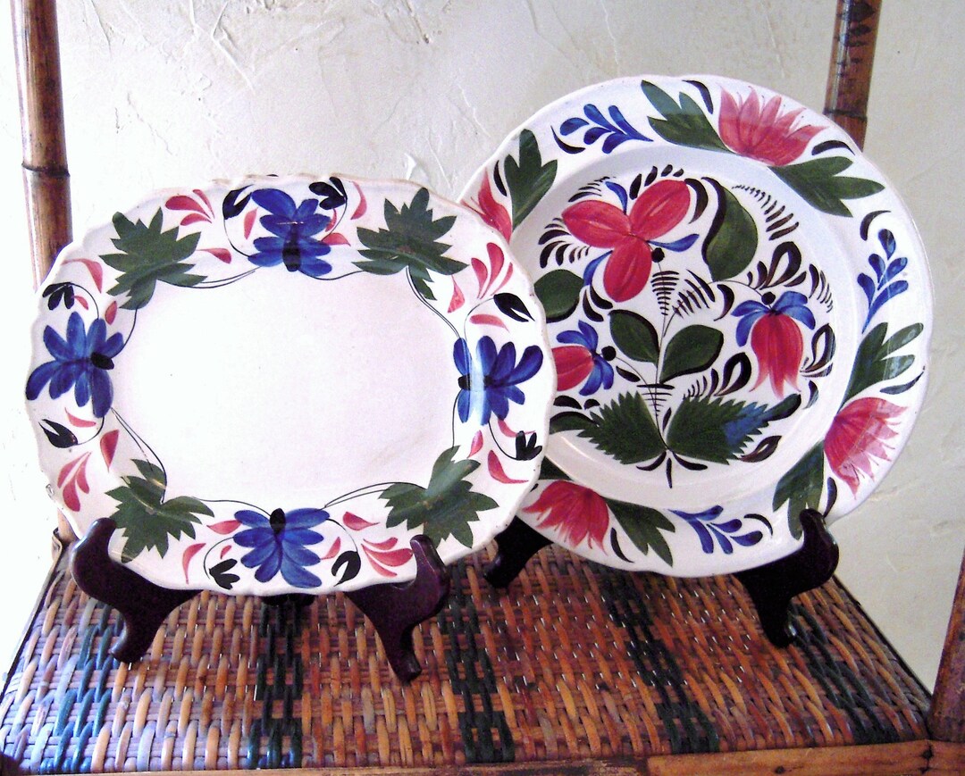 Pair Antique Adam's Rose Soft Paste Plates Circa 1840 - Etsy