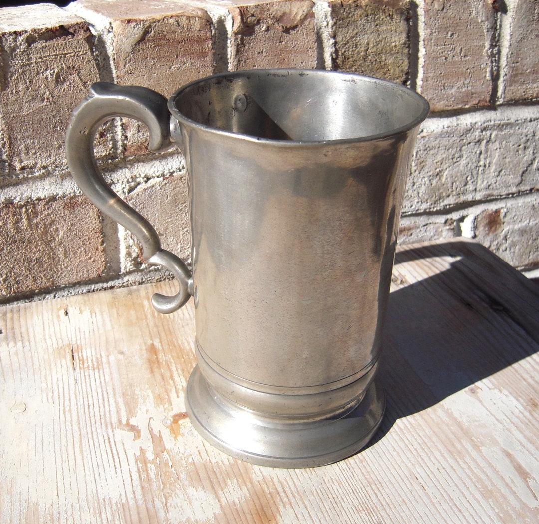 Antique Pewter Tankard Quart Measure English 19th Century With ...