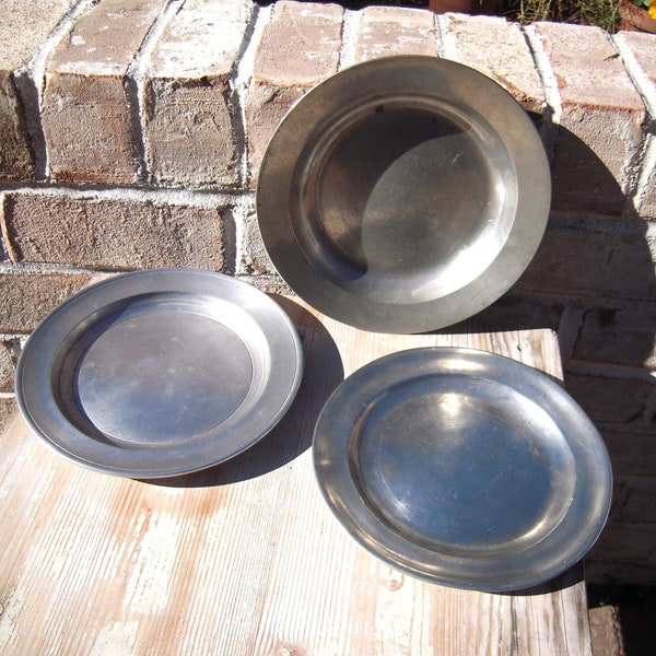 Antique Pewter Plates - Etsy