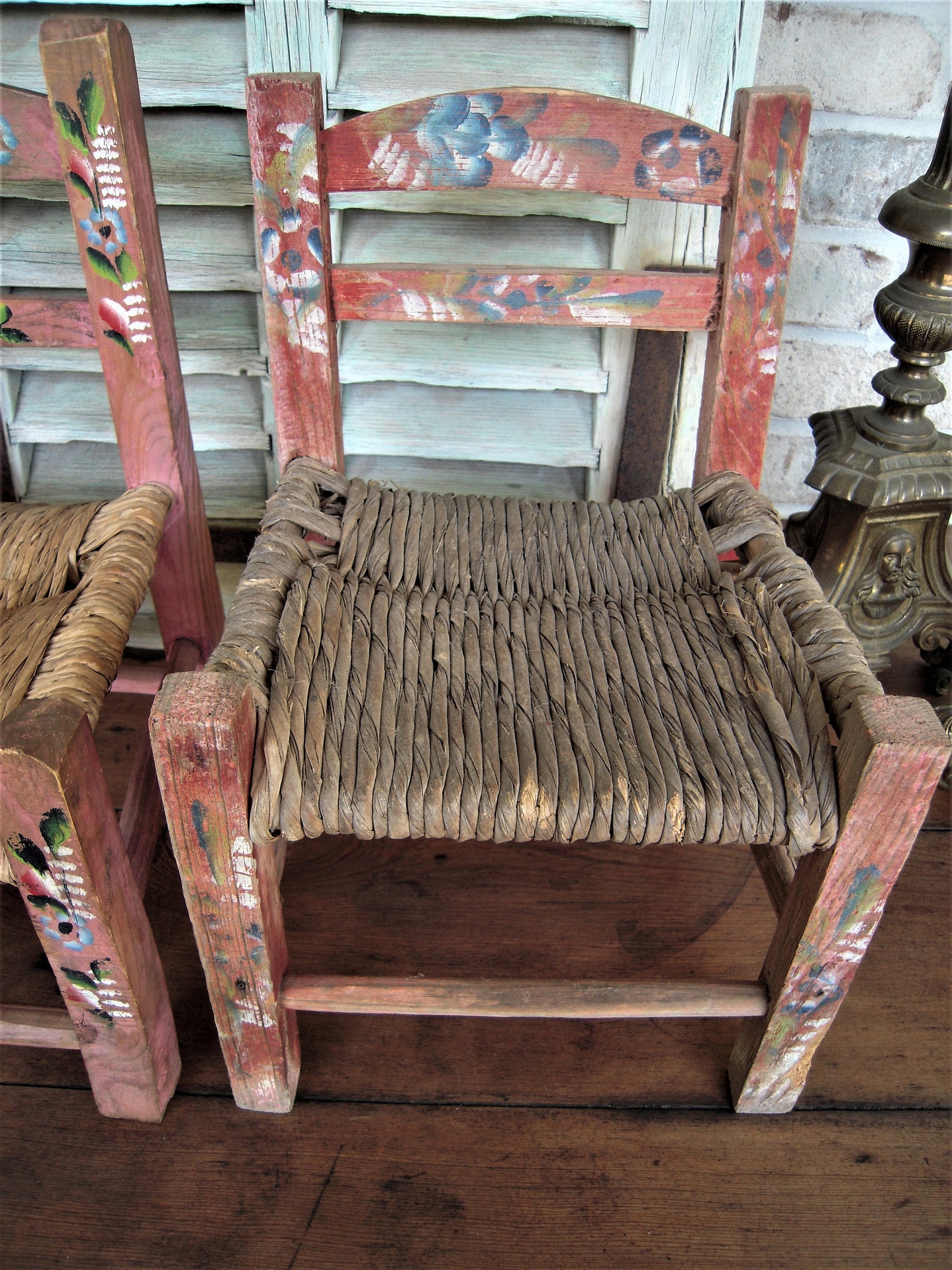 Pareja vintage mexicana silla infantil pintado tarasco rojo | Etsy