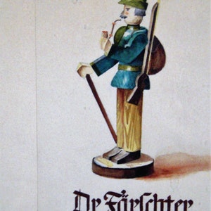 Vintage German Erzgebirge Toy Rauchermann Smoking Man Original Drawing ...