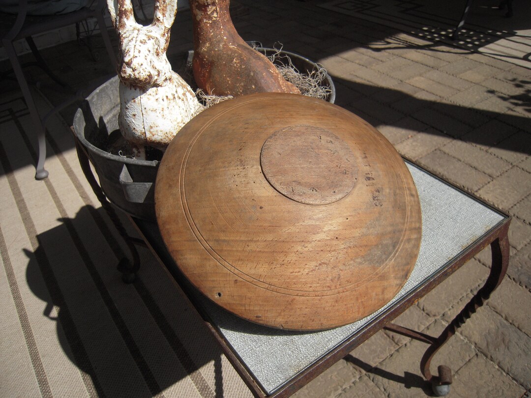 Antique French Treen Bowl Plate 19th Century Woodenware Farmhouse ...