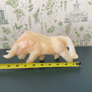 Onyx Stone Charging Bull Buffalo Statue Figurine - Etsy