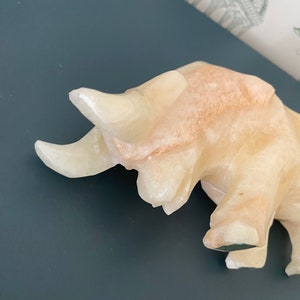 Onyx Stone Charging Bull Buffalo Statue Figurine - Etsy