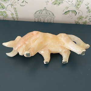 Onyx Stone Charging Bull Buffalo Statue Figurine - Etsy