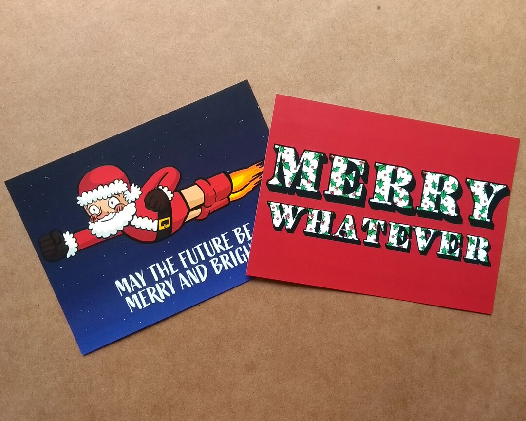 Atheist Christmas Postcards Robot Santa Merry Whatever - Etsy