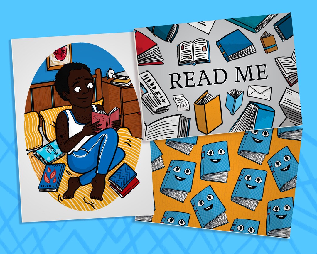READ ME - Book Lover's Postcards - Stationery Set - Etsy