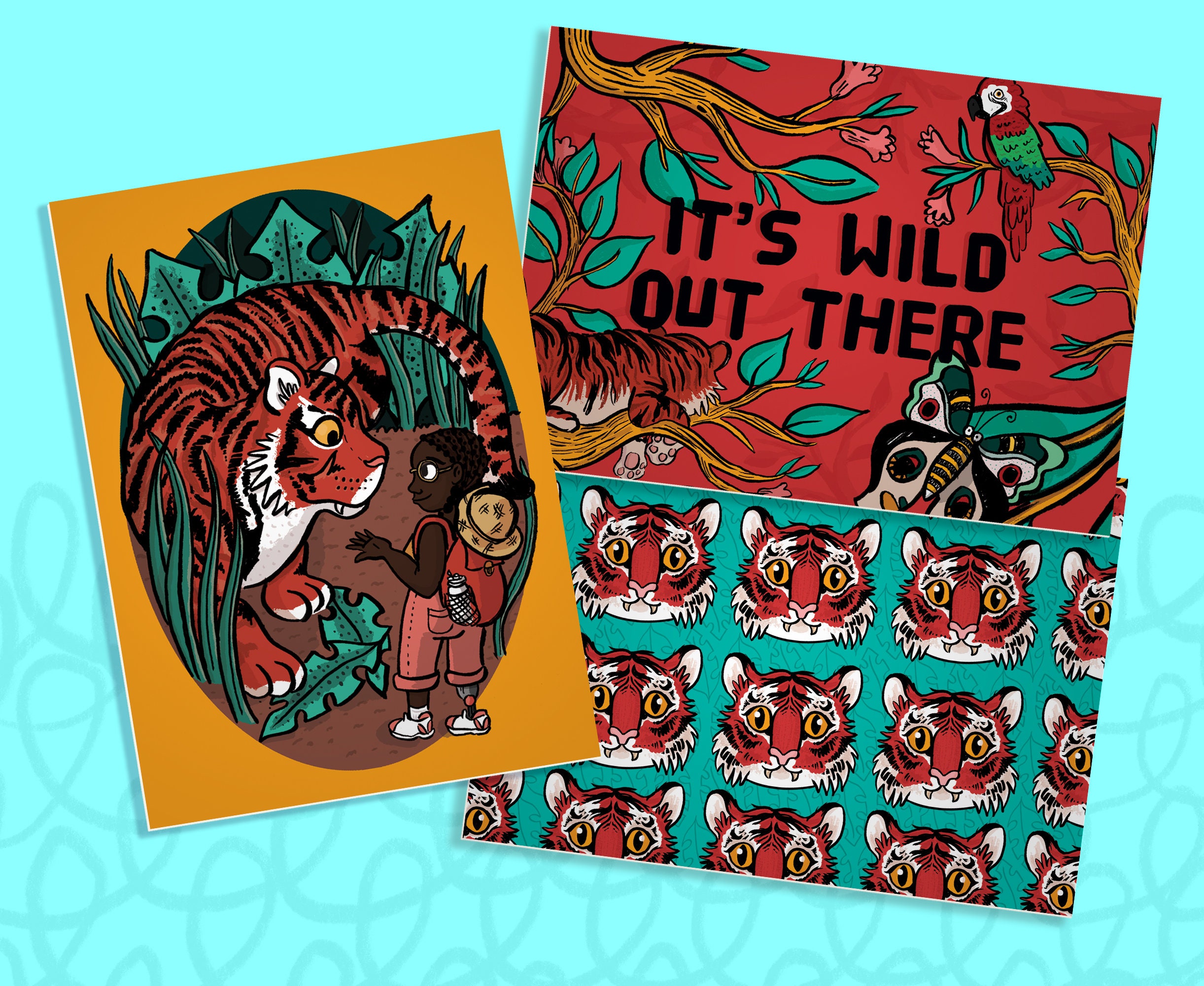 It's Wild Out There - Tiger Postcard Set - Etsy