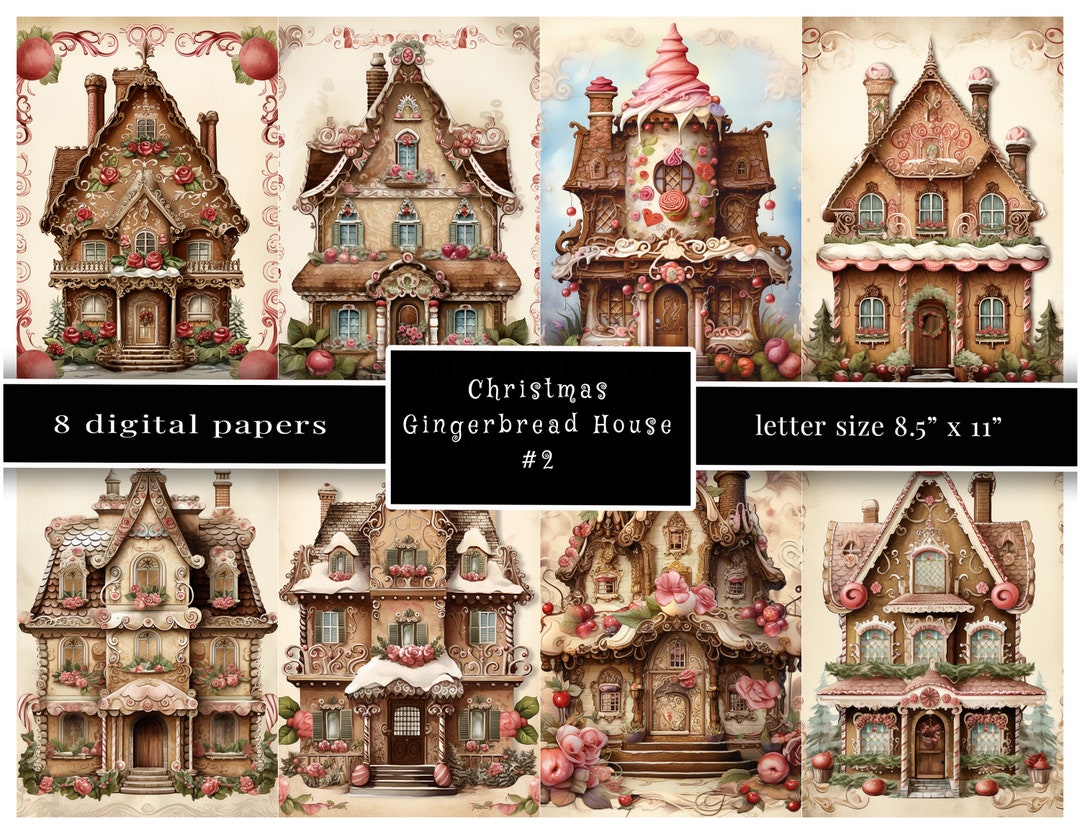 Gingerbread House Journal Paper, Junk Journal, Victorian Gingerbread ...
