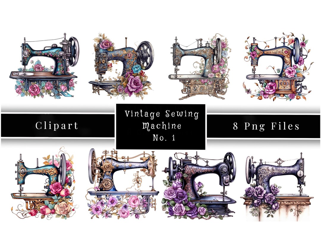 Vintage Sewing Machine Clipart, Victorian Sewing Machine, Victorian ...