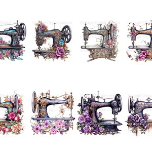 Vintage Sewing Machine Clipart, Victorian Sewing Machine, Victorian ...