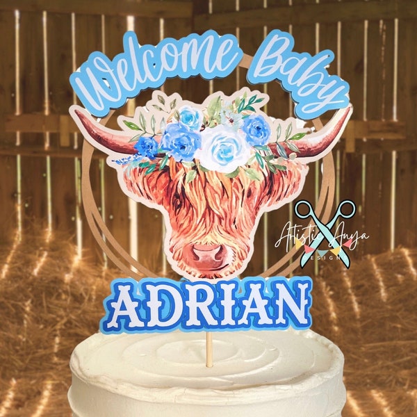 Highland Cow Baby Shower Cake Decorations - Etsy