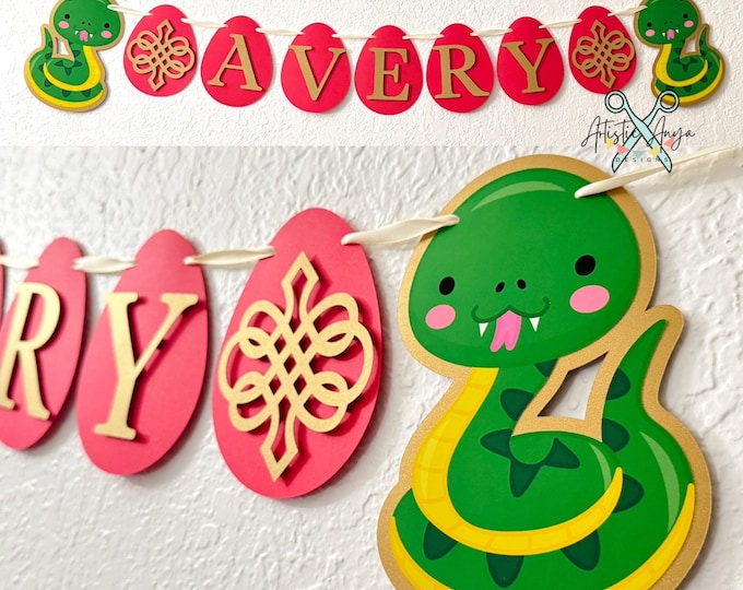 Year of the Snake Banner 2025 - Red Egg and Ginger Party - 100 Days ...