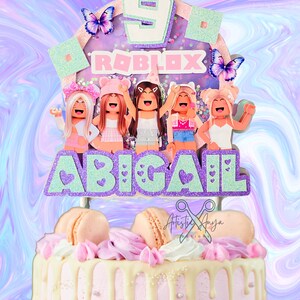 Roblox Girl Shaker Cake Topper - Roblox Party Decorations - Glitter Age ...