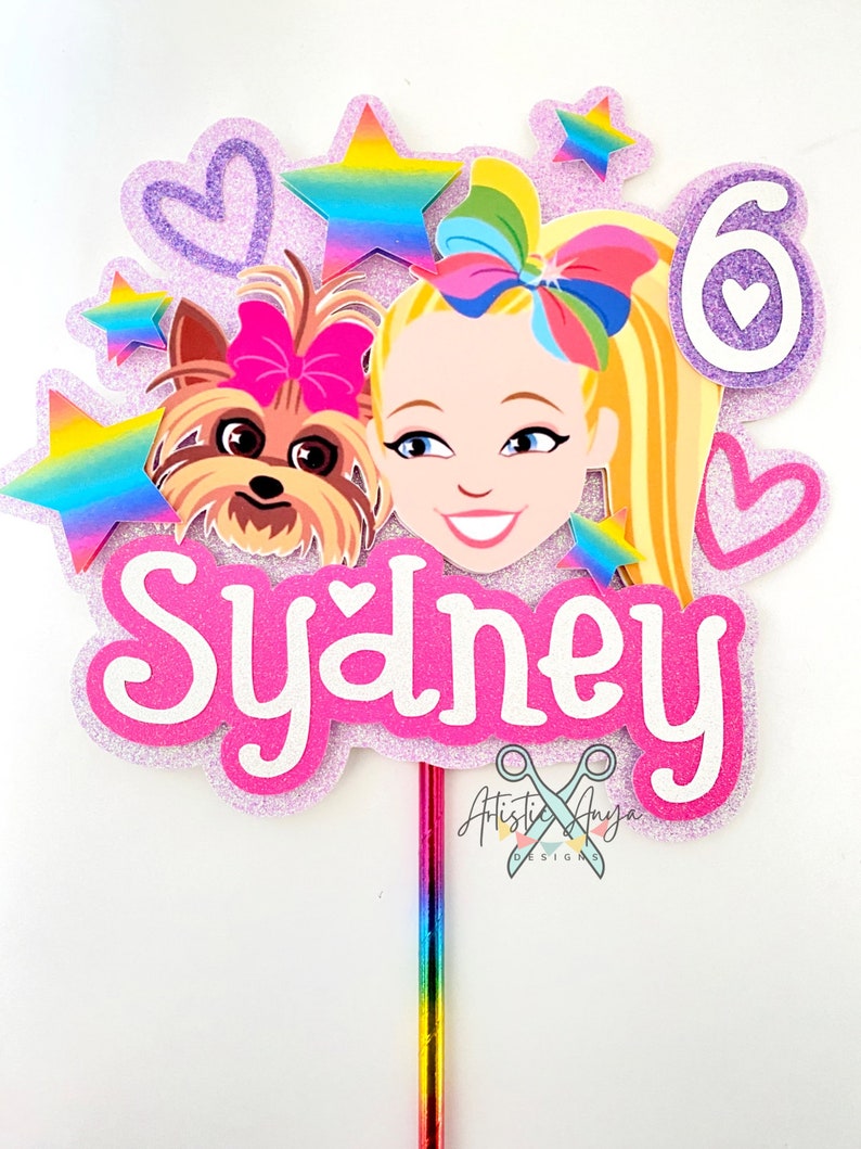 Jojo Rainbow Cake Topper Rainbow Glitter Party Decorations - Etsy