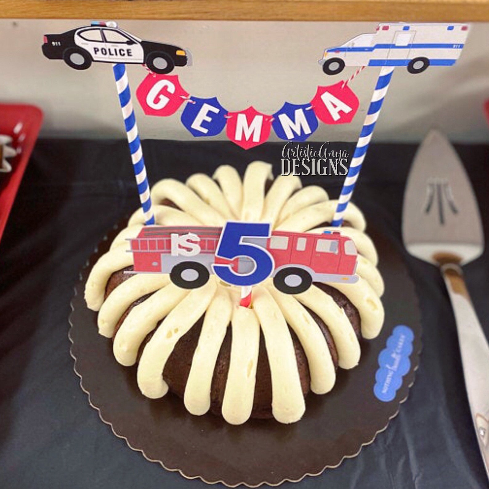 First Responder Cake Bunting Topper and Mini Age Fire Truck - Etsy