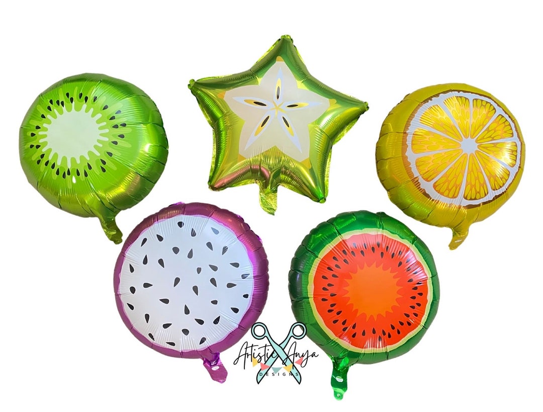 Fruit Balloons - Set of 5 Mylar Fruit Balloons - Etsy