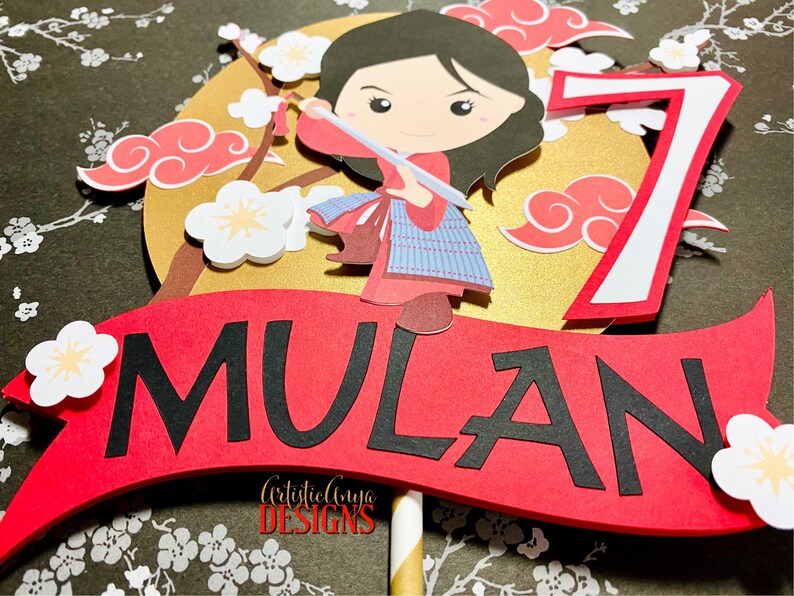 Mulan Cake Topper Warrior Princess Decorations - Etsy