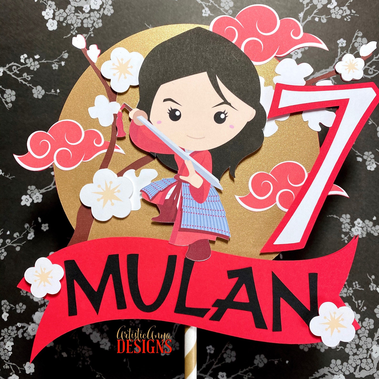 Mulan Cake Topper Warrior Princess Decorations - Etsy
