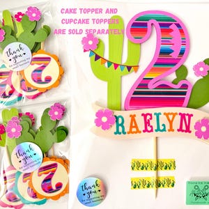 Cactus Fiesta Cupcake Toppers - Set of 12 - Cactus Themed Birthday ...