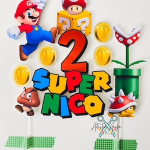 Super Mario Cake Topper - Mario Party Decorations - Personalized Cake ...