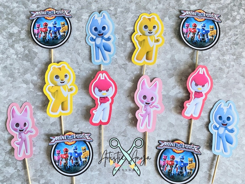 Mini Force Cupcake Toppers Set of 12 Mini Force Birthday - Etsy