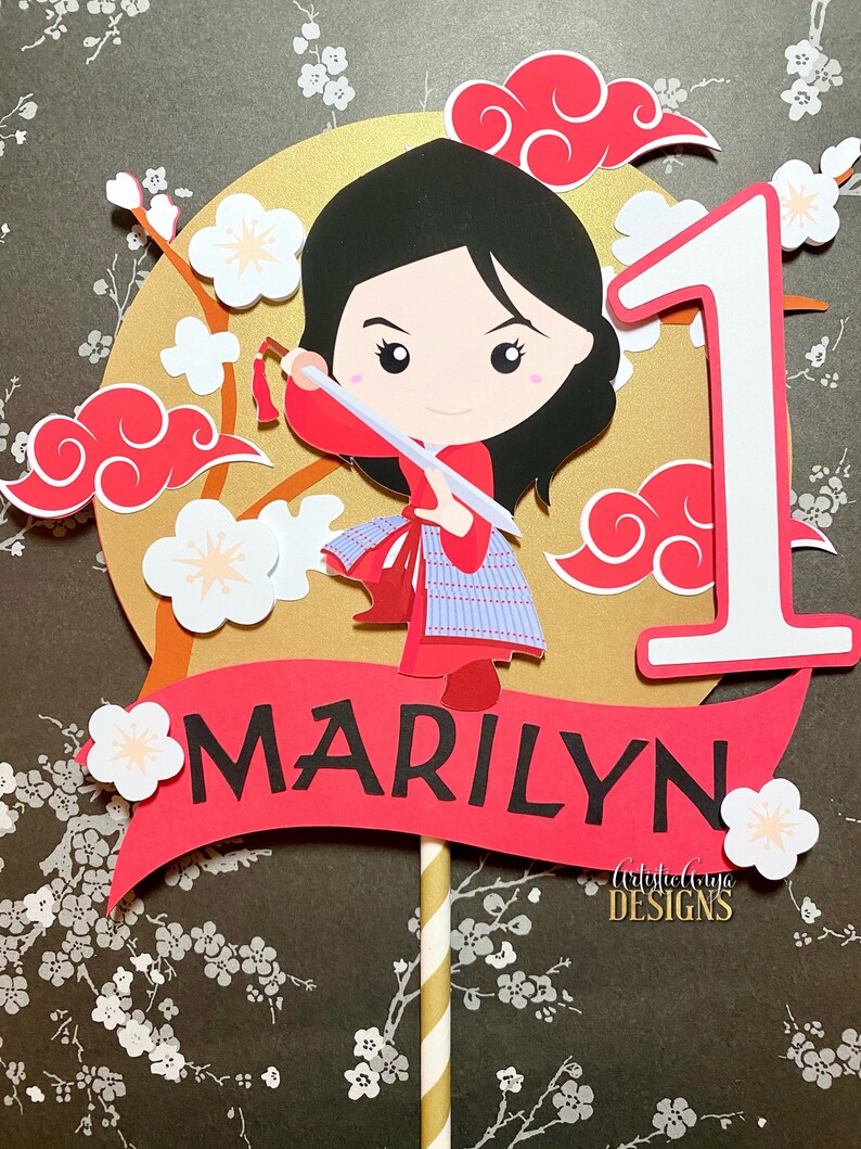 Mulan Cake Topper Warrior Princess Decorations - Etsy