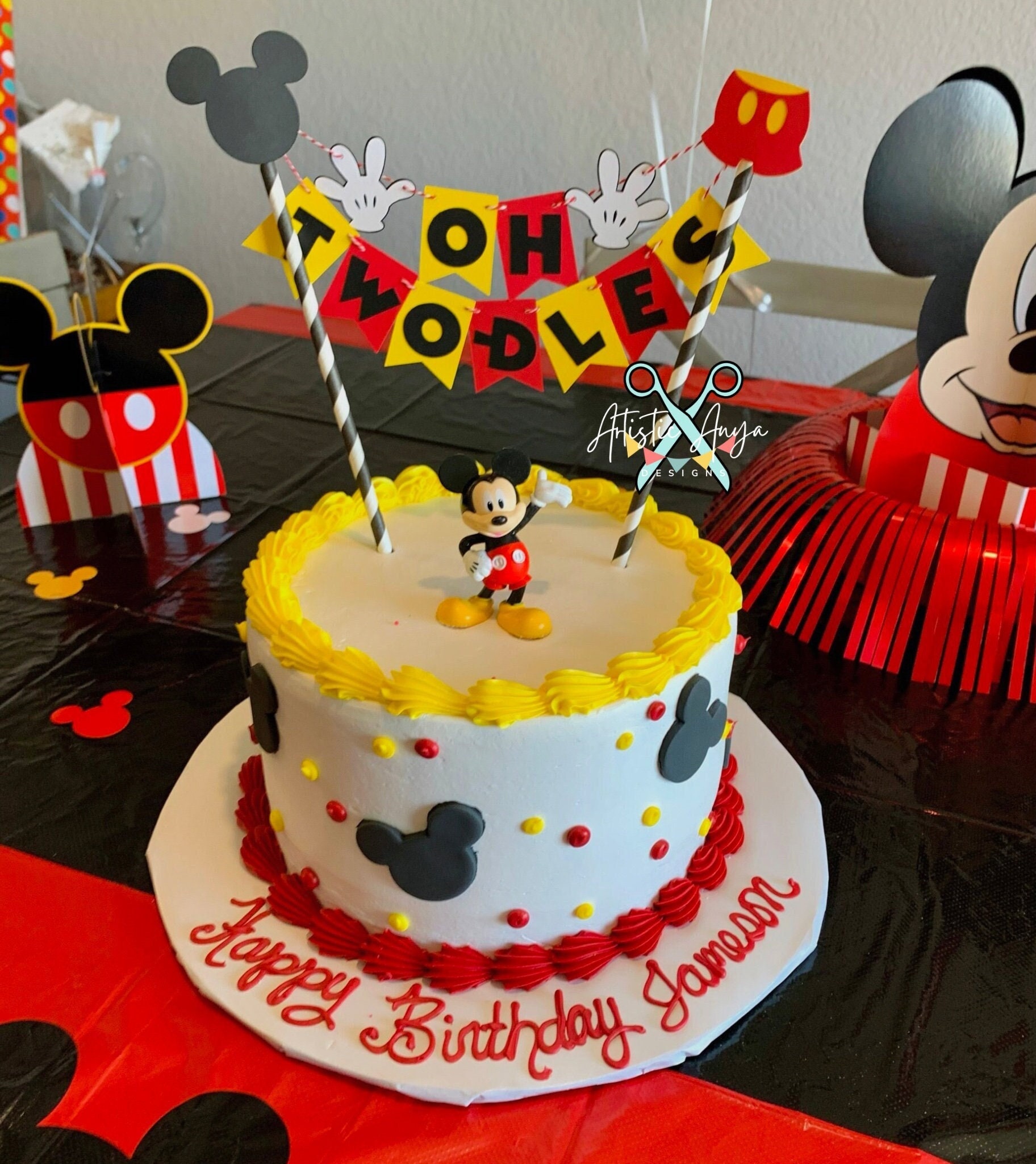 Mickey Mouse Clubhouse Birthday Cake Bunting Topper Oh Mickey Mouse Mickey Mouse Clubhouse Birthday Cake Bunting Topper Oh Mickey Mouse