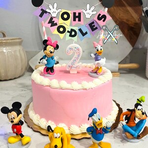 Pastel Mickey & Minnie Mouse Cake Bunting Topper - Oh Two-dles Cake ...