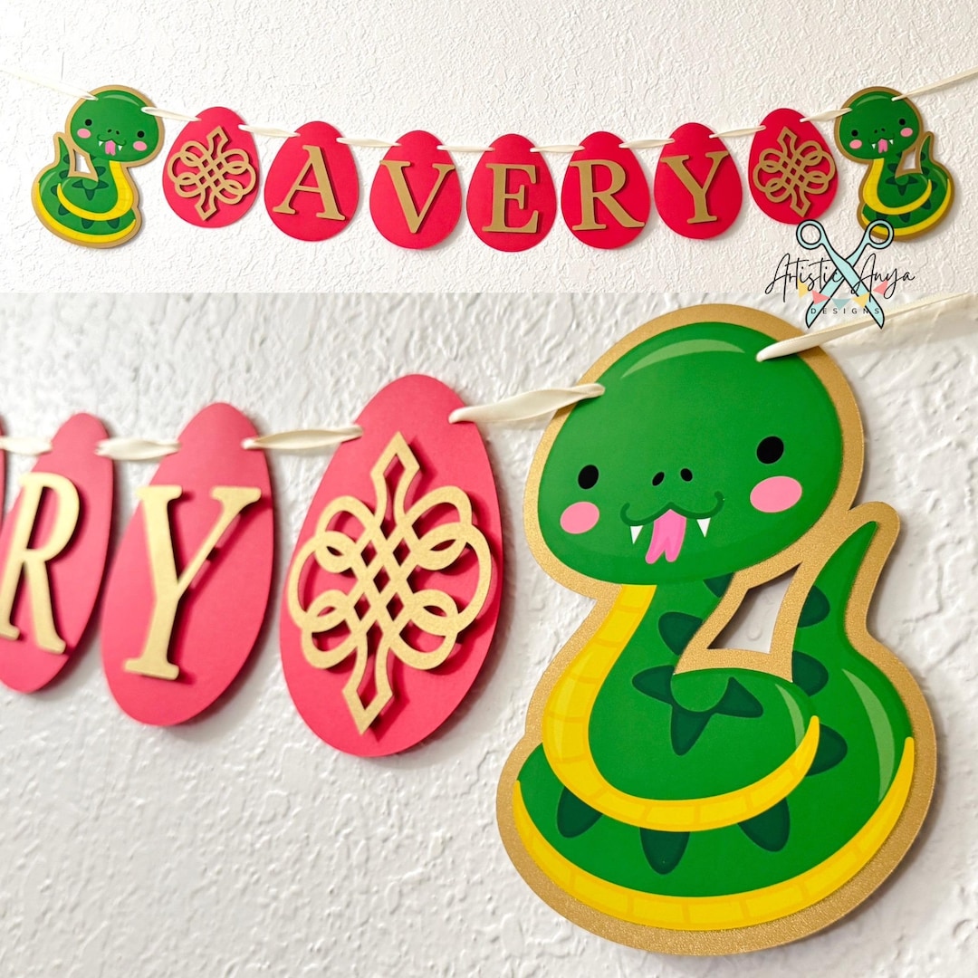 Year of the Snake Banner 2025 - Red Egg and Ginger Party - 100 Days ...